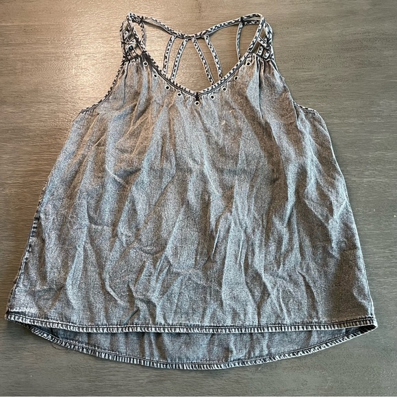 Rock & Republic | Tops | Rock Republic Grey Strappy Tank Top Acid Wash ...